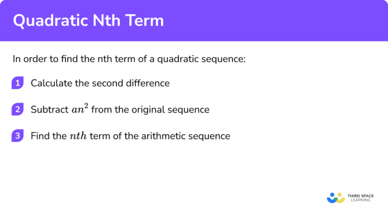 Quadratic Nth Term - GCSE Maths - Steps, Examples & Worksheet