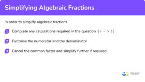 Simplifying Algebraic Fractions - GCSE Maths - Steps & Examples