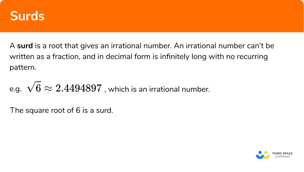 Surds - GCSE Maths - Steps, Examples & Worksheet