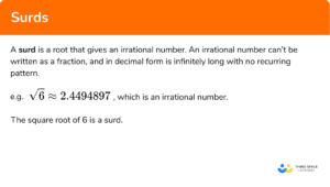 Surds - GCSE Maths - Steps, Examples & Worksheet