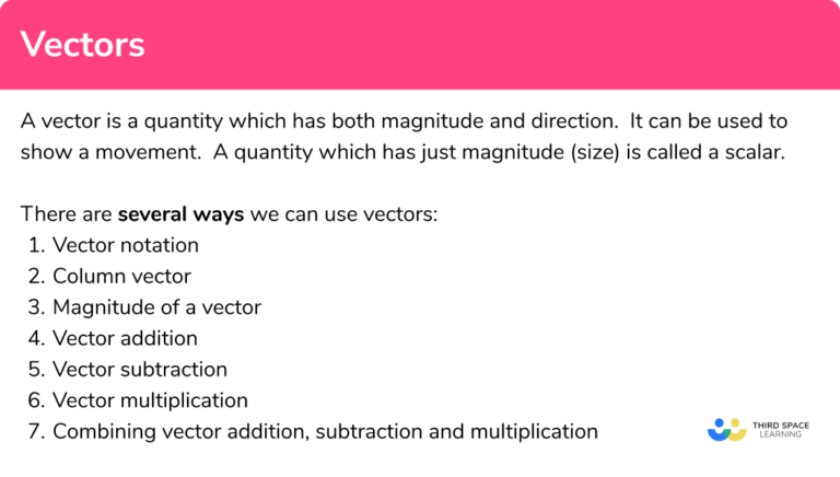Vectors - GCSE Maths - Steps, Examples & Worksheet