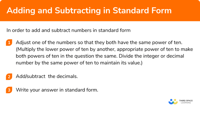 Adding Standard Form - GCSE Maths - Steps, Examples & Worksheet