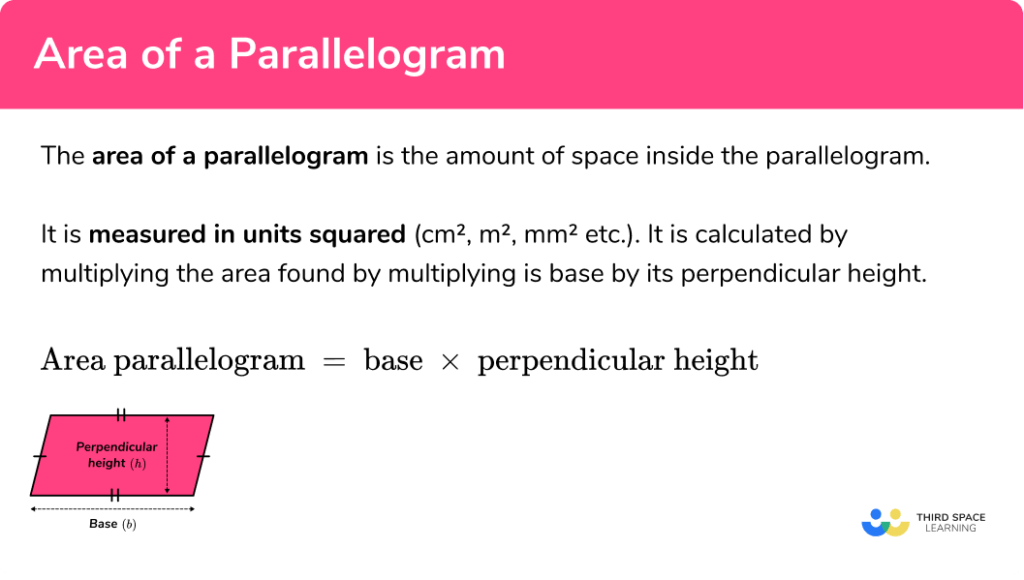 Area Of A Parallelogram- Steps, Examples & Worksheet