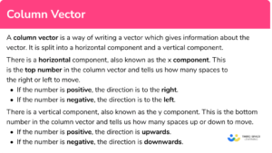 Column Vector - GCSE Maths - Steps, Examples & Worksheet