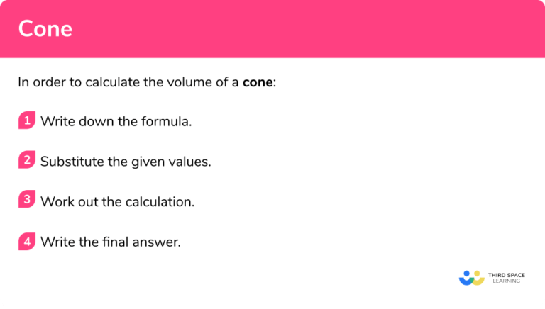 Cone - GCSE Maths - Steps, Examples & Worksheet
