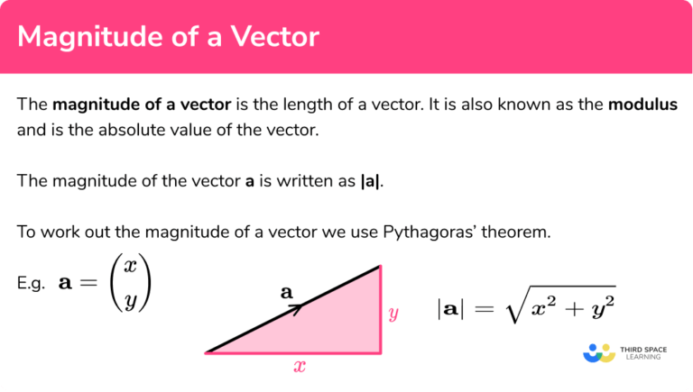 Magnitude Of A Vector - GCSE Maths - Steps, Examples & Worksheet