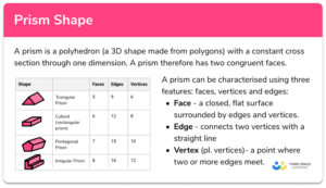 Prism Shape - GCSE Maths - Steps, Examples & Worksheet