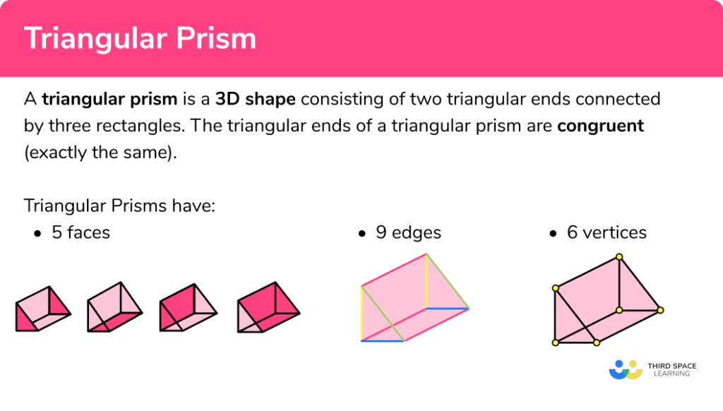 Triangular Prism GCSE Maths Steps Examples Worksheet