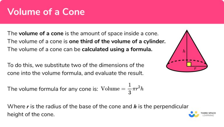 Volume Of A Cone - GCSE Maths - Steps, Examples & Worksheet