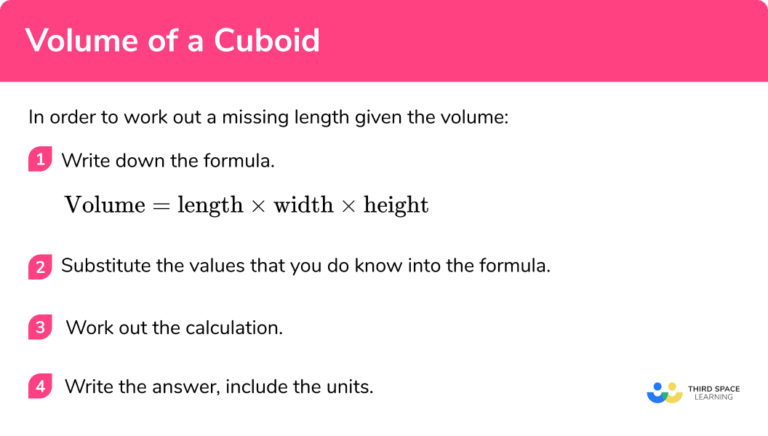 Volume of a Cuboid - GCSE Maths - Steps, Examples & Worksheet