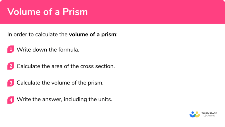 Volume of a Prism - GCSE Maths - Steps, Examples & Worksheet