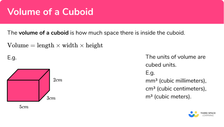 Volume of a Cuboid - GCSE Maths - Steps, Examples & Worksheet