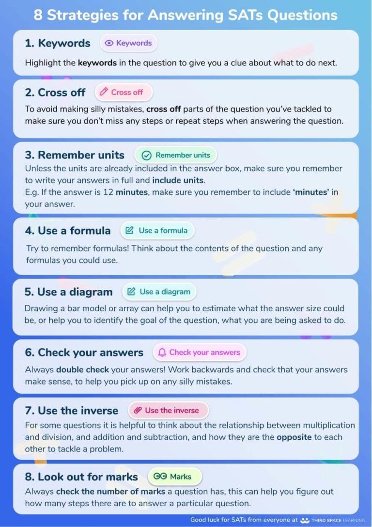 8 Strategies For Answering SATs Questions