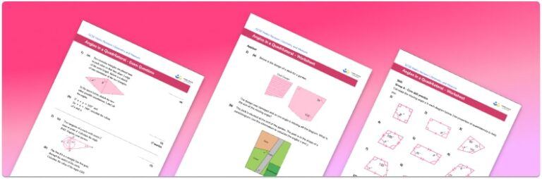 Missing Angles In A Quadrilateral Worksheet - GCSE Maths [FREE] - Third ...