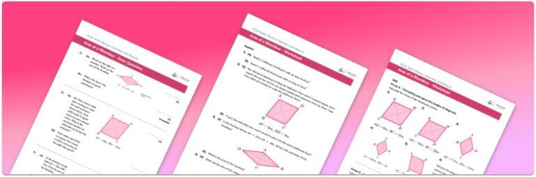 Area Of A Rhombus - GCSE Maths - Steps, Examples & Worksheet