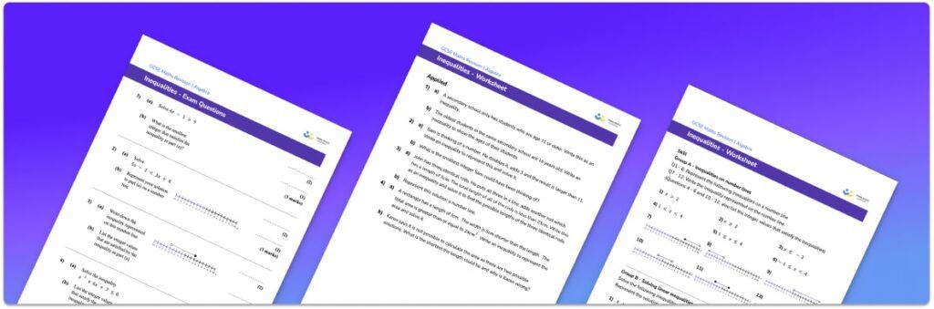 Inequalities Worksheet - GCSE Maths [FREE] - Third Space Learning