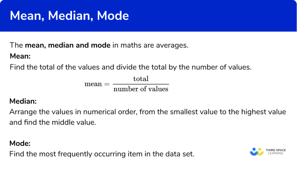 Mean Median Mode GCSE Maths Steps Examples Worksheet