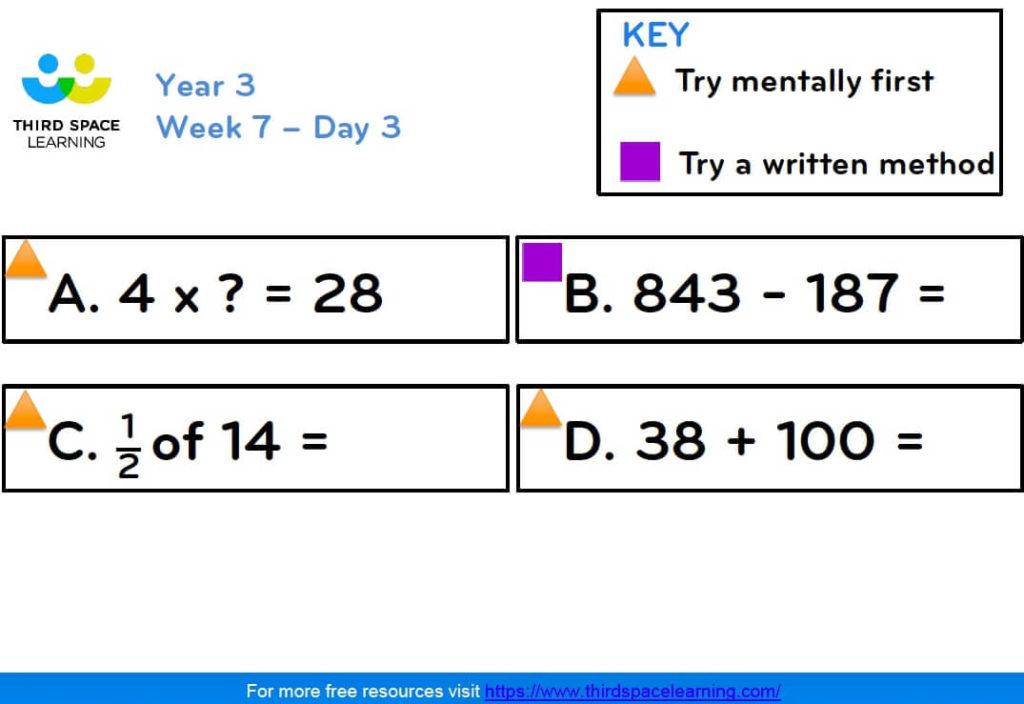 FREE 150 Mental Maths Questions And Answers For Year 3 To Year 6 