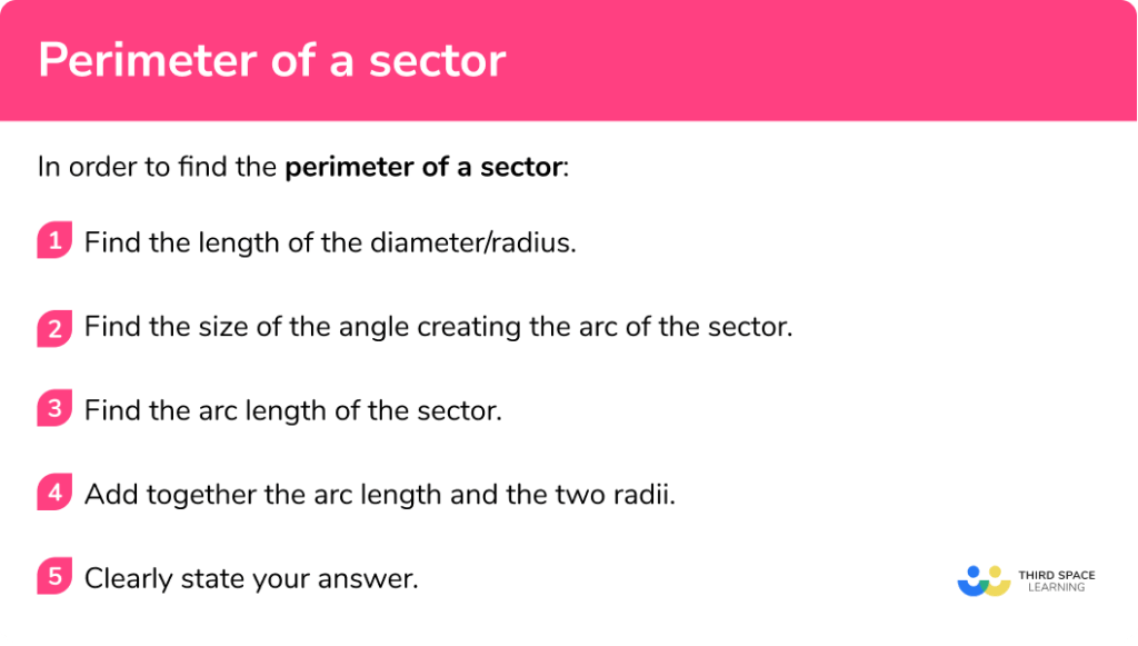 Perimeter Of A Sector - GCSE Maths - Steps, Examples & Worksheet