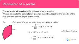 Perimeter Of A Sector - GCSE Maths - Steps, Examples & Worksheet