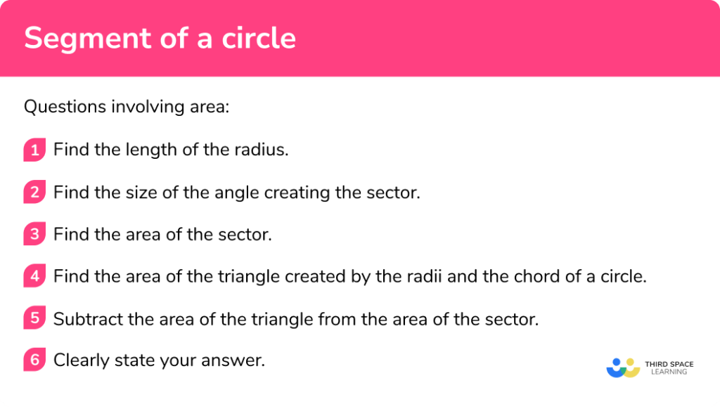 Segment Of A Circle - GCSE Maths - Steps, Examples & Worksheet