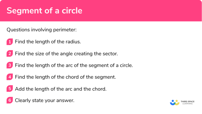 Segment Of A Circle - GCSE Maths - Steps, Examples & Worksheet