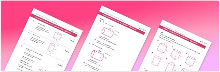 Volume And Surface Area Of Cylinders Worksheet - GCSE Maths [FREE ...
