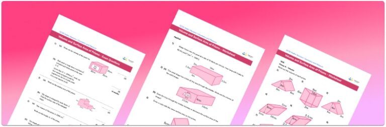Surface Area And Volume Of Prisms Worksheet - GCSE Maths [FREE] - Third ...