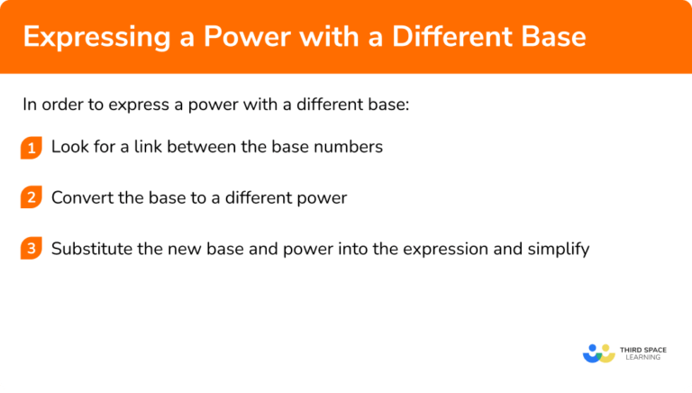 Expressing A Power With A Different Base - Steps & Examples
