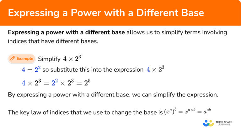 Expressing A Power With A Different Base - Steps & Examples