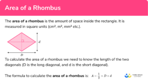 Area Of A Rhombus - GCSE Maths - Steps, Examples & Worksheet