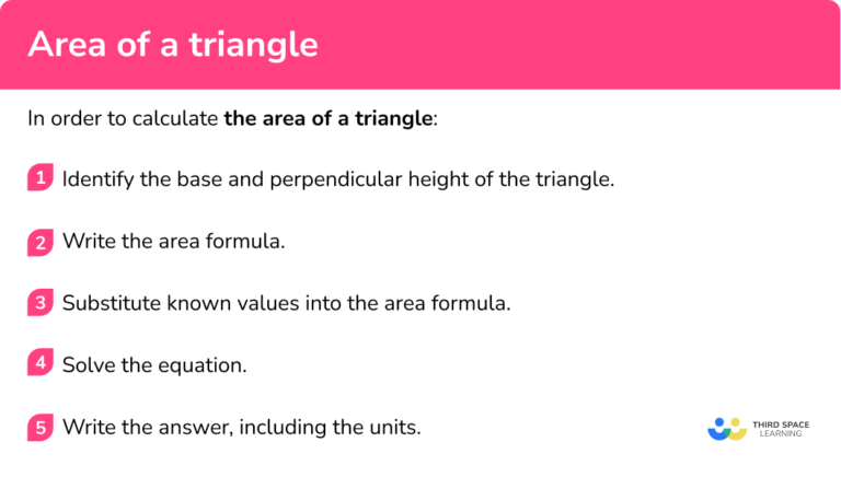 Area Of A Triangle - GCSE Maths - Steps, Examples & Worksheet