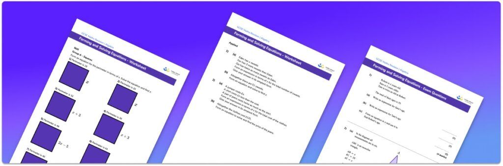 Forming And Solving Equations Worksheet - GCSE Maths [FREE] - Third ...