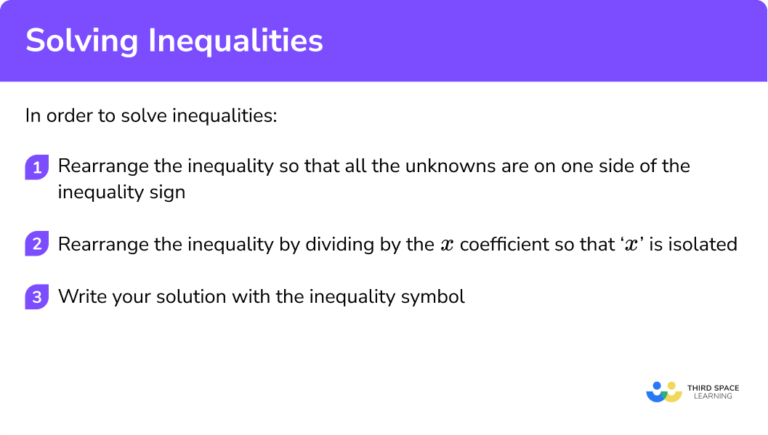 Solving Inequalities - GCSE Maths - Steps, Examples & Worksheet