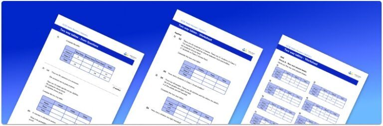 Two Way Tables Worksheet - GCSE Maths [FREE] - Third Space Learning