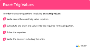 Exact Trig Values - GCSE Maths - Steps, Examples & Worksheet