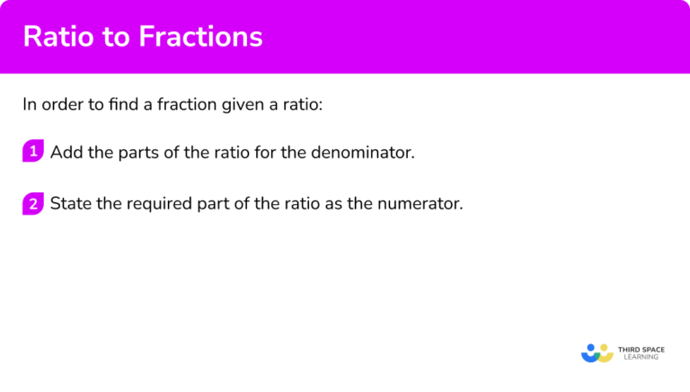 Ratio To Fraction - GCSE Maths - Steps, Examples & Worksheet