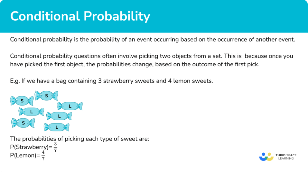 Conditional Probability GCSE Maths Steps Examples Worksheet