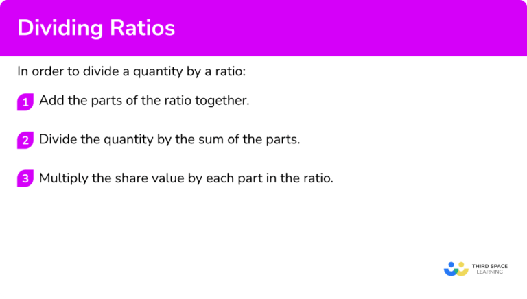 Dividing Ratios - GCSE Maths - Steps, Examples & Worksheet