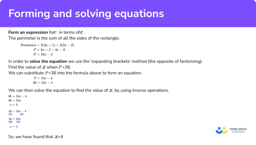 Forming And Solving Equations - GCSE Maths - Steps & Examples