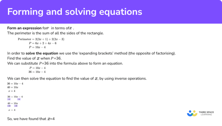 Forming And Solving Equations - GCSE Maths - Steps & Examples