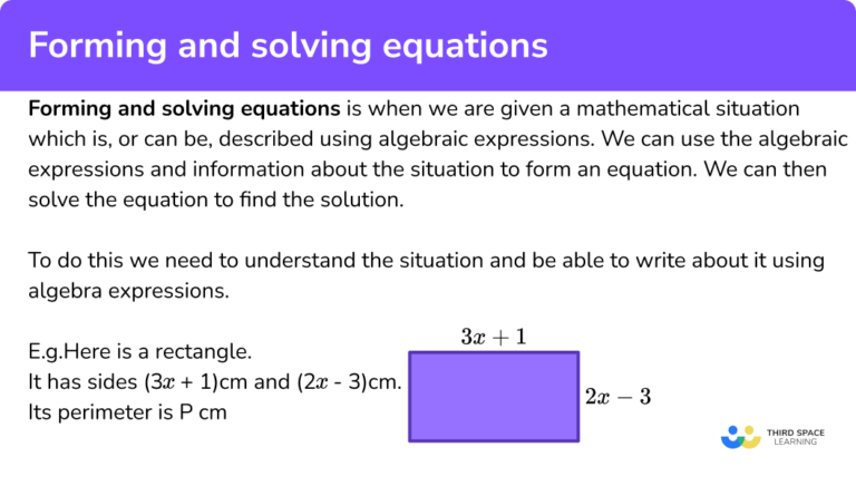 Forming And Solving Equations - GCSE Maths - Steps & Examples