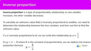 Inverse Proportion - GCSE Maths - Steps, Examples & Worksheet