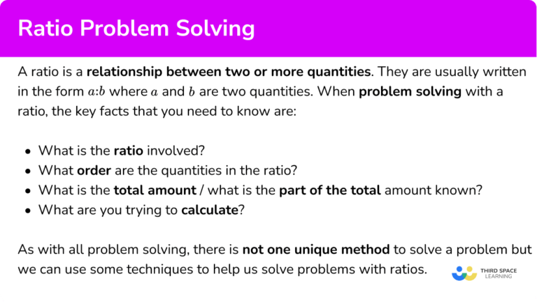 Ratio Problem Solving - GCSE Maths - Steps, Examples & Worksheet