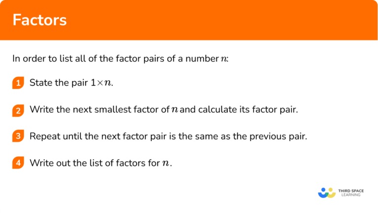 Factors - GCSE Maths - Steps, Examples & Worksheet