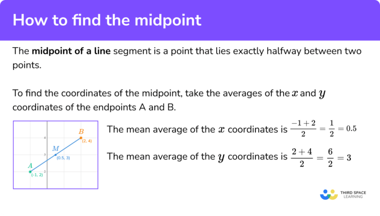 How To Find The Midpoint - GCSE Maths - Steps, Examples & Worksheet