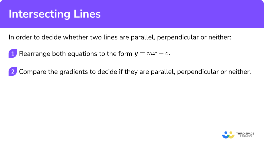 Intersecting Lines - GCSE Maths - Steps, Examples & Worksheet