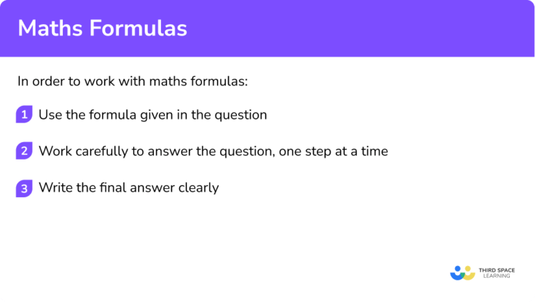 Maths Formulas - GCSE Maths - Steps, Examples & Worksheet