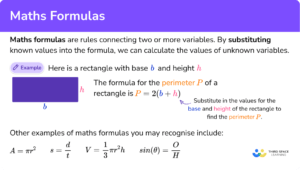 Maths Formulas - GCSE Maths - Steps, Examples & Worksheet