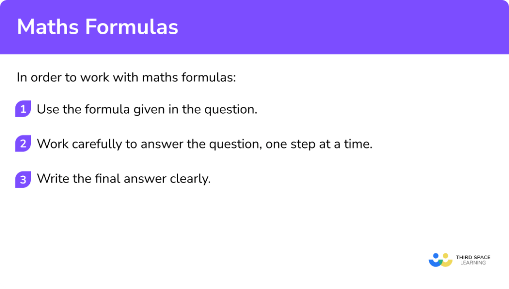 Maths Formulas - GCSE Maths - Steps, Examples & Worksheet
